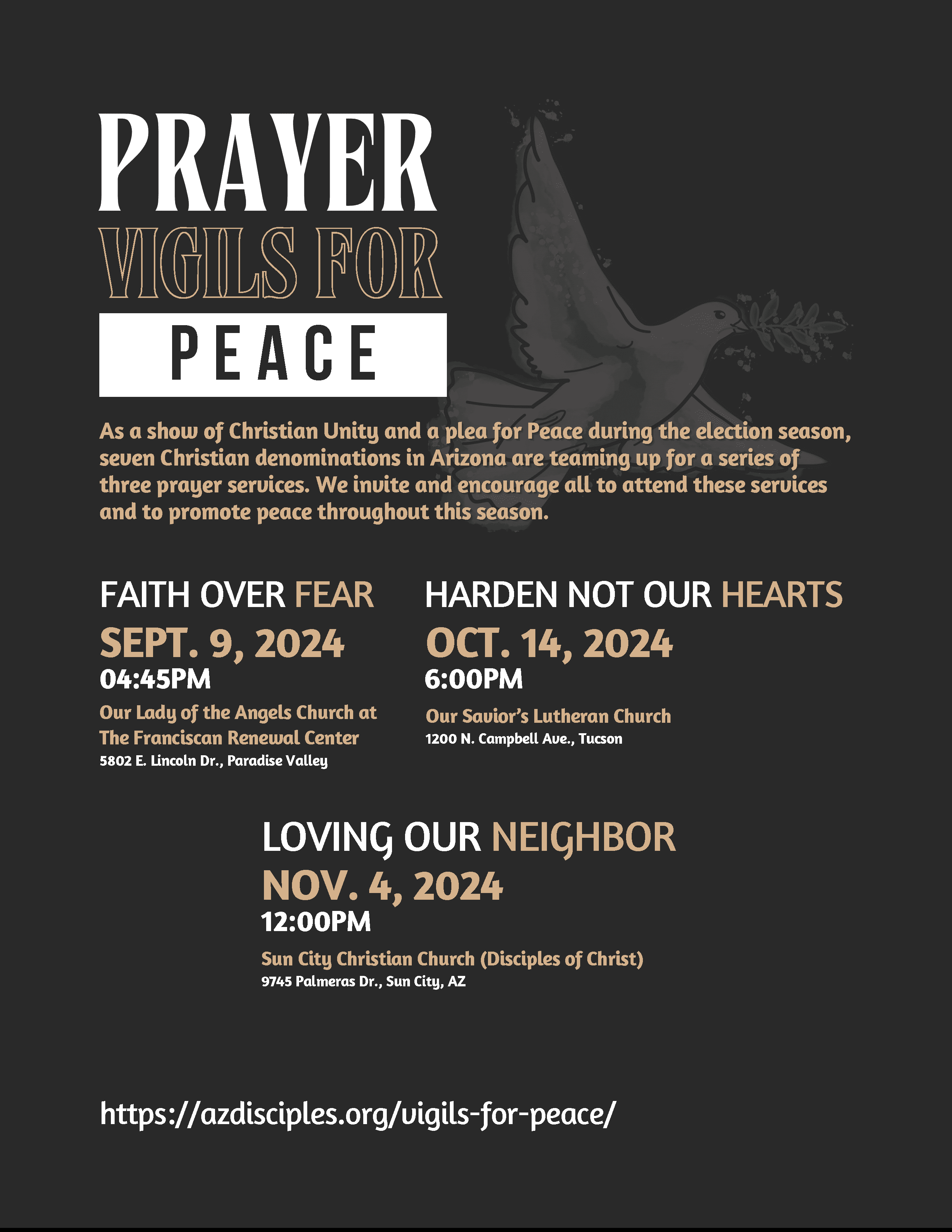 Prayer Vigils for Peace | Desert Southwest Conference
